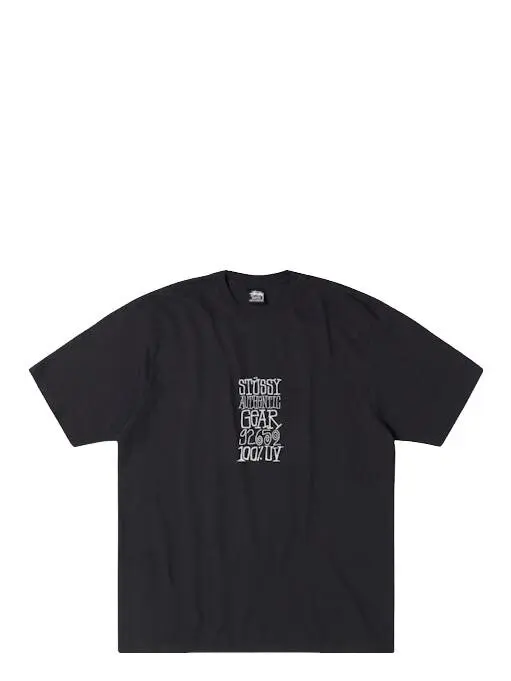 StÜssy Authentic Gear Pigment Dyed Tee Shirt - Faded Black