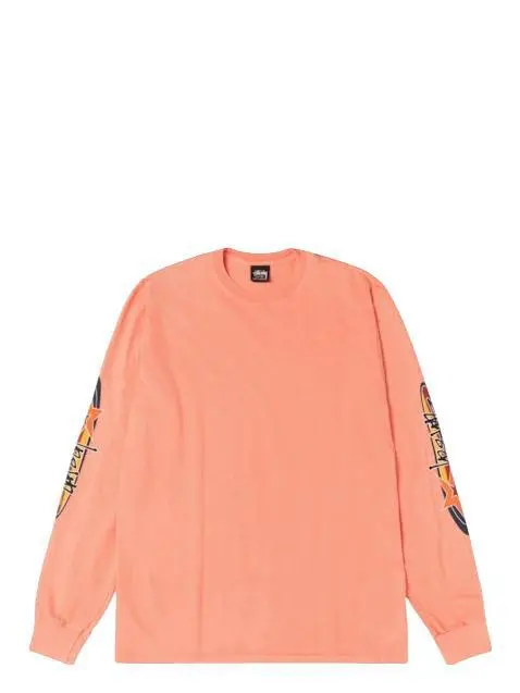 StÜssy Two Star Long Sleeve Pigment Dyed Tee Shirt - Sherbert