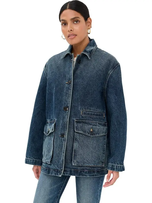 NILI LOTAN Temperance Denim Parka - Simon Wash