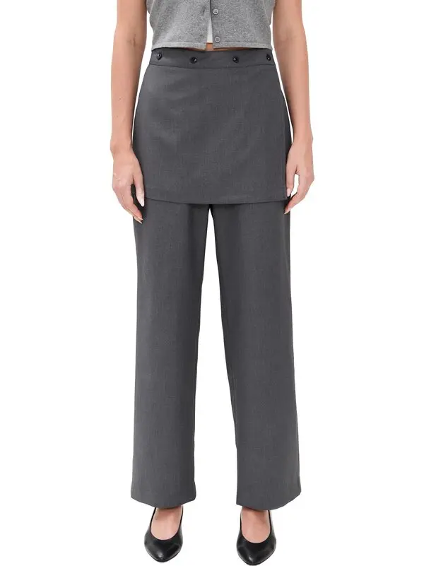 SIMONETT Skirt Overlay Trousers - Gray