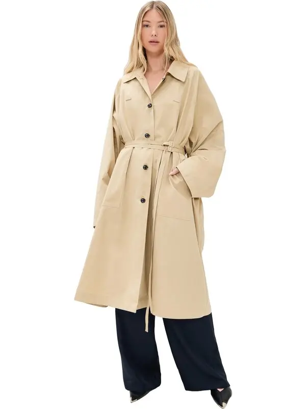 SIMONETT Oversized Trench Coat - Khaki