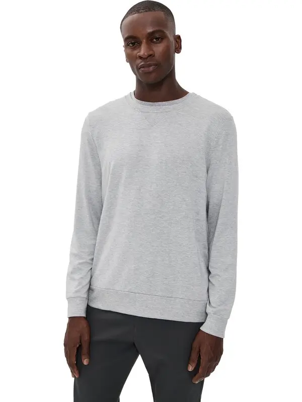 Beyond Yoga Pullover Crew - Light Heather Gray