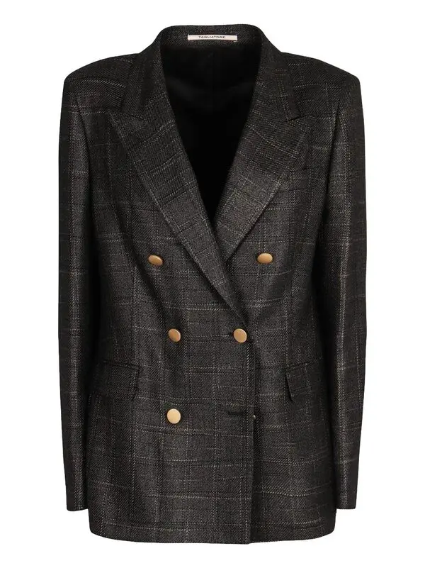 Tagliatore Double-breasted Mixed Wool Jacket - Black