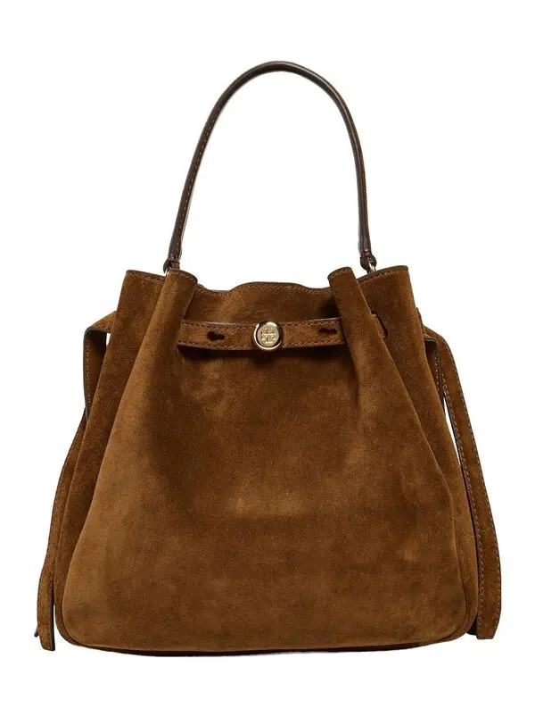 Tory Burch Romy Suede Bucket Bag - Caramel