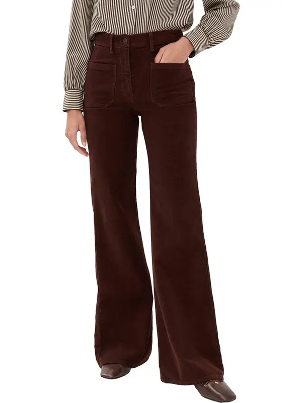 NILI LOTAN Florence Velveteen Pants - Cabernet