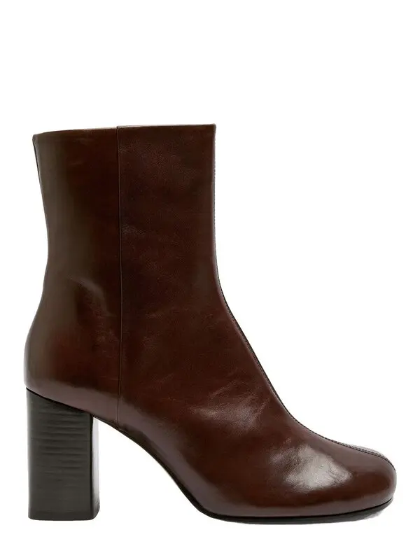 LEMAIRE Anatomic 80 Leather Boots - Burgundy