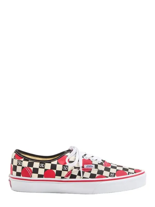 Valentino Garavani X Vans Vlogo Checkerboard Low-top Sneakers - Butter/black/rouge Pur