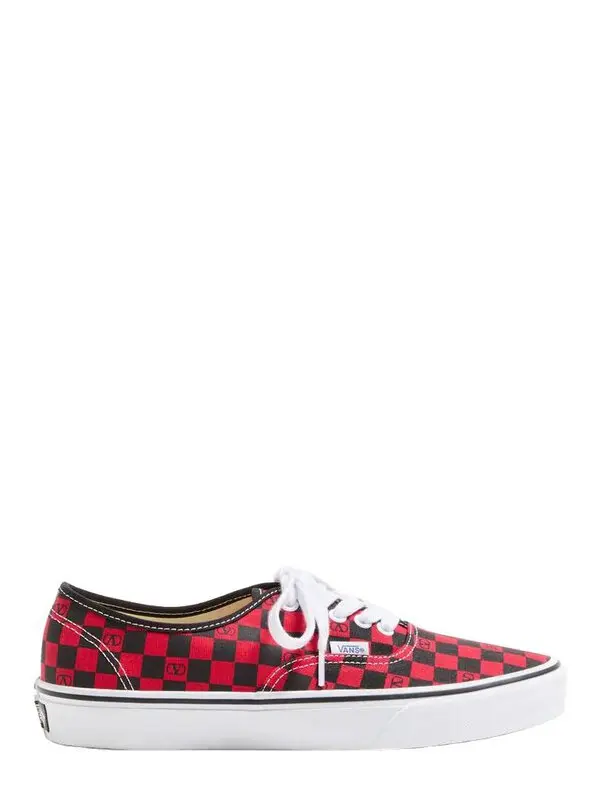 Valentino Garavani And Vans Vlogo Checkerboard Trainer - Rouge Pur/black