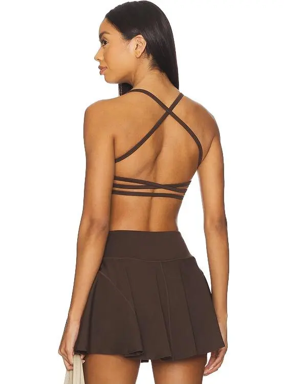WELLBEING + BEINGWELL Movewell Ren Sports Bra In Brown - Hot Fudge