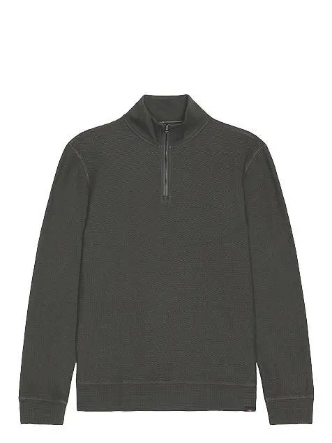 Faherty Brand Textured Knit Quarter Zip Sweater - Mountain Coal