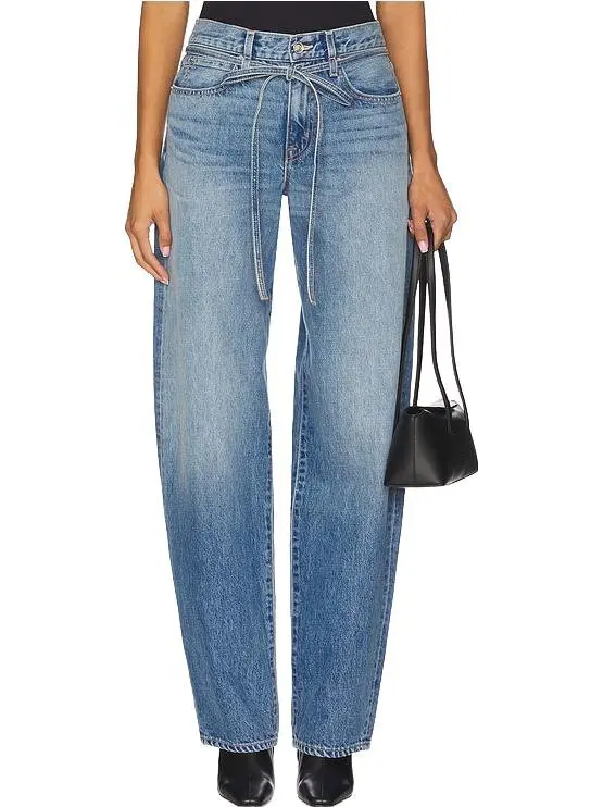 SLVRLAKE Hailey Belted Relaxed Curve Jeans - Day Dreamer