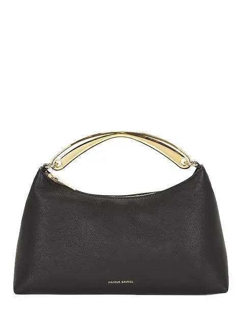 MANSUR GAVRIEL Metal Handle Rhea Bag - Black