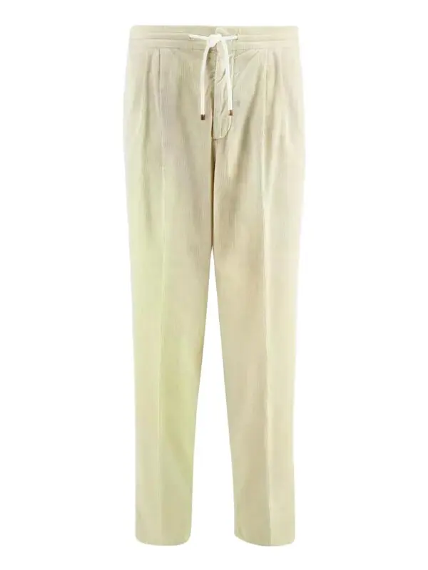 Brunello Cucinelli Corduroy Cotton Trousers - White