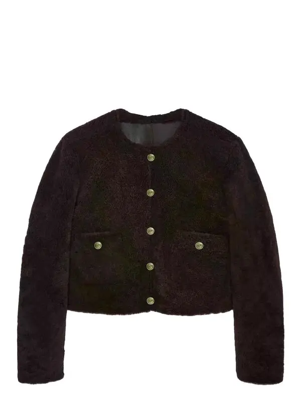 Dorothee Schumacher Cropped Reversible Shearling Jacket - Brown