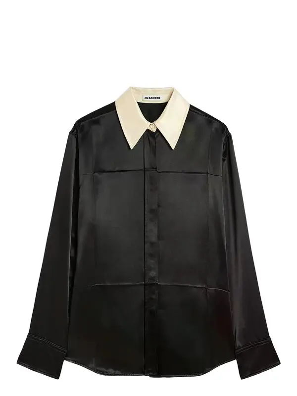 JIL SANDER Contrast Collar Shirt - Black