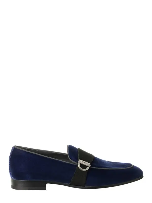 FERRAGAMO Loafer With Gancini Detail - Blue