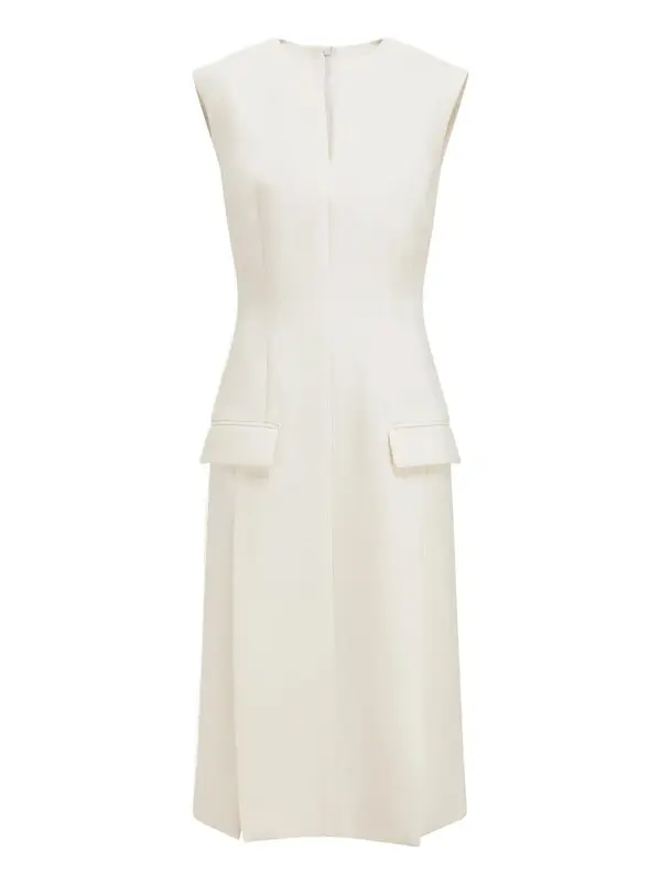 FERRAGAMO Sleeveless Virgin Wool Dress - White
