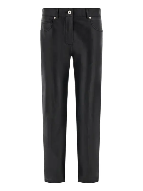 FERRAGAMO Five-pocket Plongé Nappa Trousers - Black