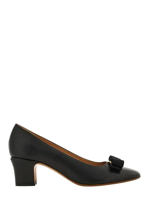 FERRAGAMO Vara Bow Block Heel Pumps - Black