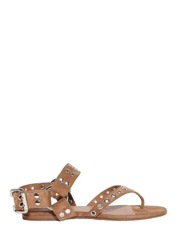 ALAÃA Flat Thong Sandals - Brown