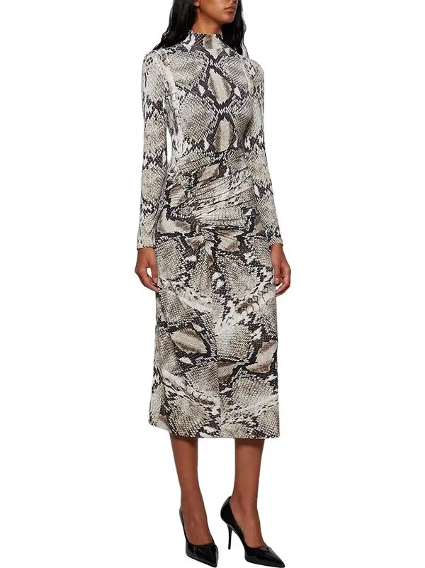 Roberto Cavalli Python-print Midi Dress - Multi