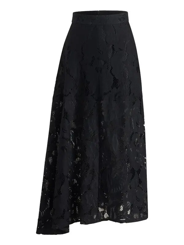 PATOU Lace Midi Skirt - Black