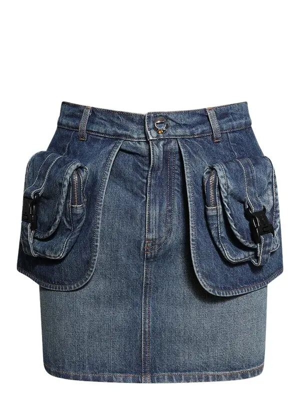 Coperni Pocket Basque Denim Mini Skirt Vintage - Blue