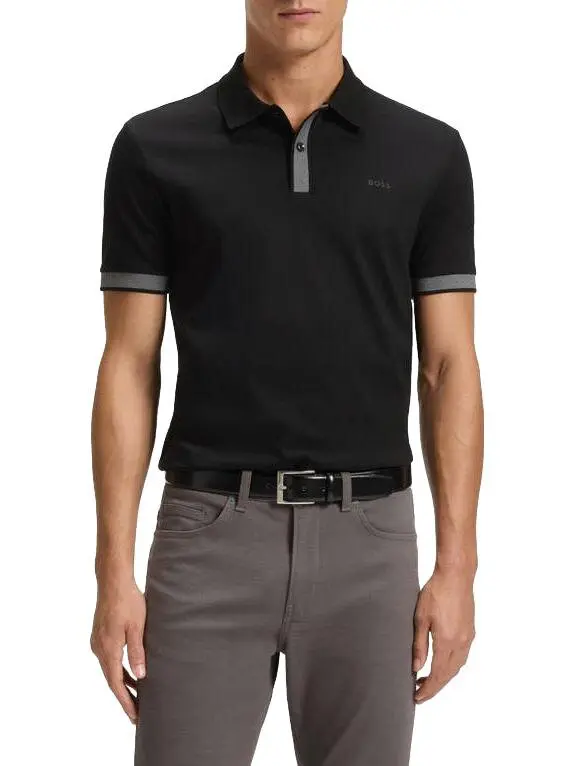 BOSS H-phillipson Wool Polo - Black/grey