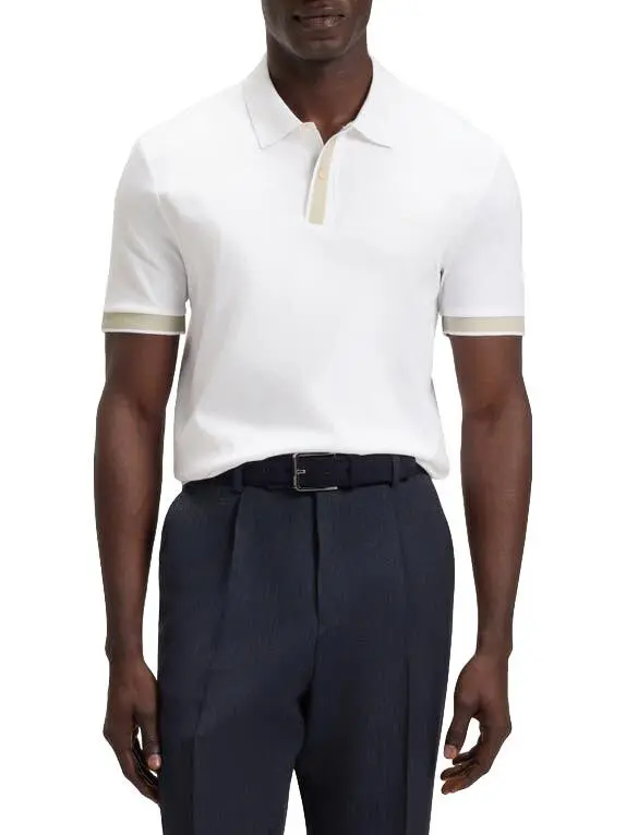 BOSS H-phillipson Wool Polo - White