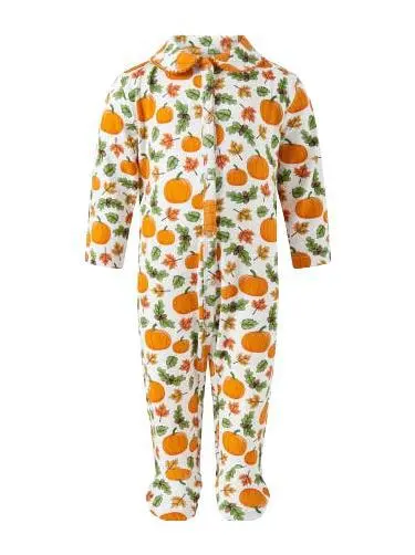 RACHEL RILEY Pumpkin Print Footie - Orange