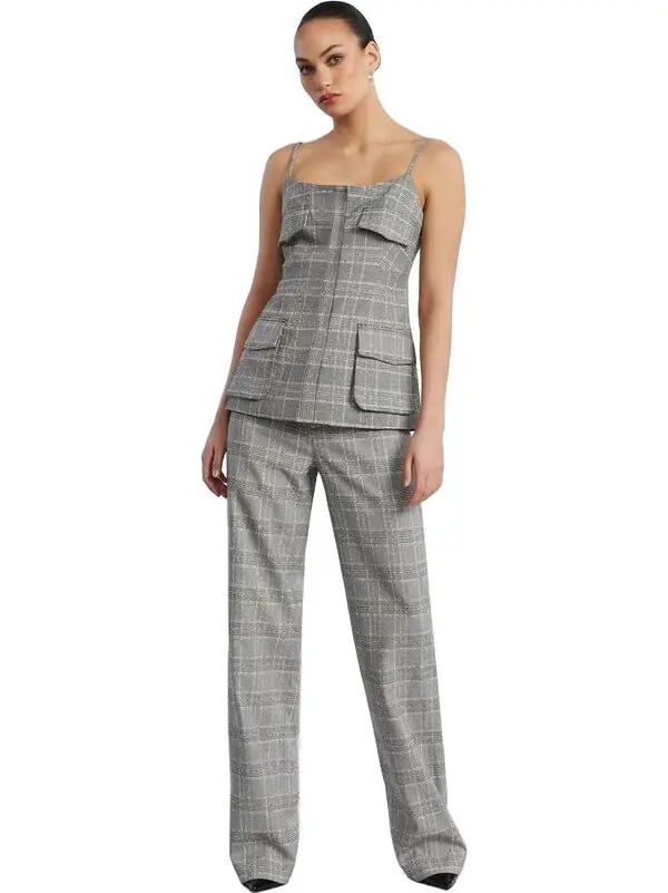 Bcbgmaxazria Plaid Bustier Top - Glen Plaid