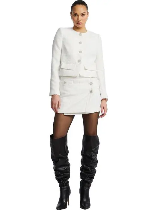 Bcbgmaxazria Tweed Chasseur Jacket - White