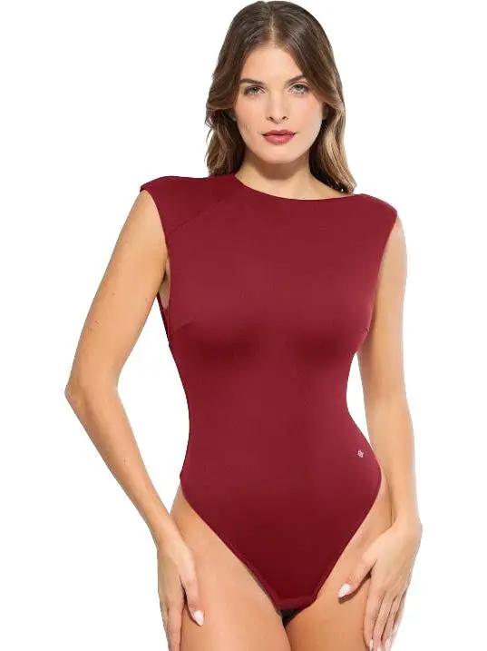 POPILUSH Contourflex All-in-one Fitted Bodysuit - Burgundy