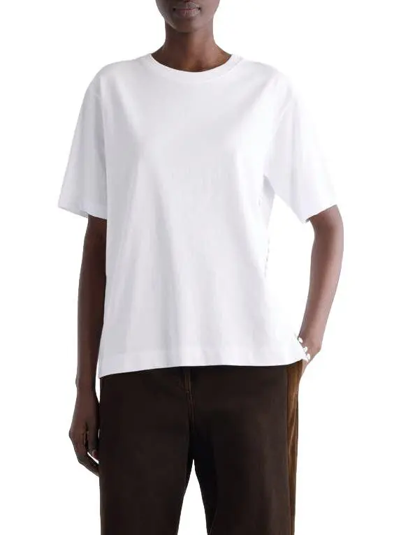Dries Van Noten Heydu Side Button Cotton T-shirt - White