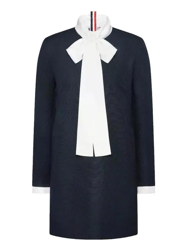 Thom Browne Bow-collar Shift Dress - Blue