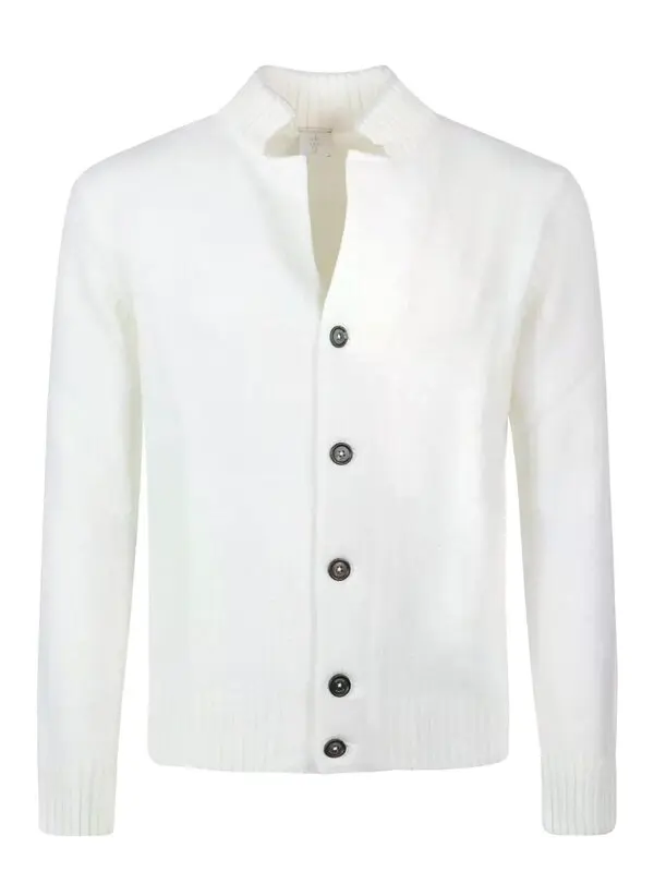 Eleventy High-neck Button Cardigan - White