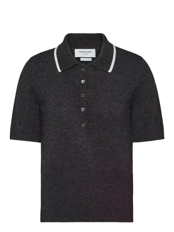 Thom Browne Intarsia-number Polo Shirt - Grey