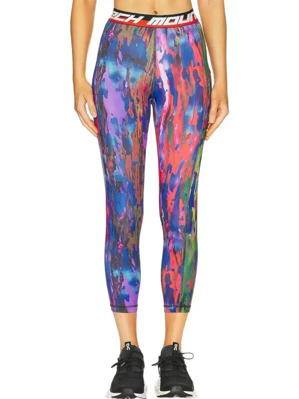 Aztech Mountain Abstract-print Performance Leggings - Blue