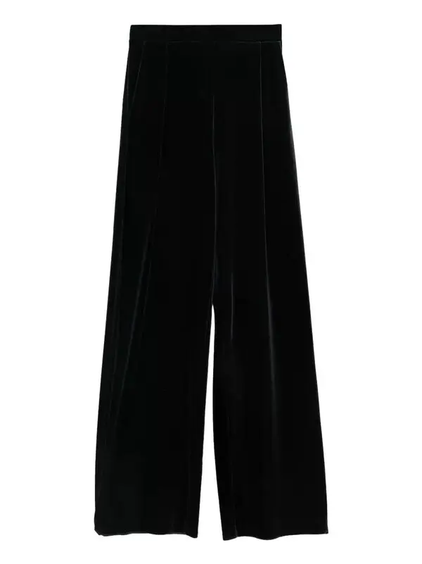 AMAZUIN High-waisted Wide-leg Velvet Trousers - Black