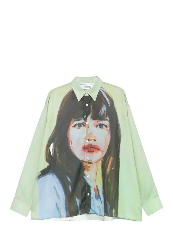 Études Studio Claire Portrait-print Shirt - Green