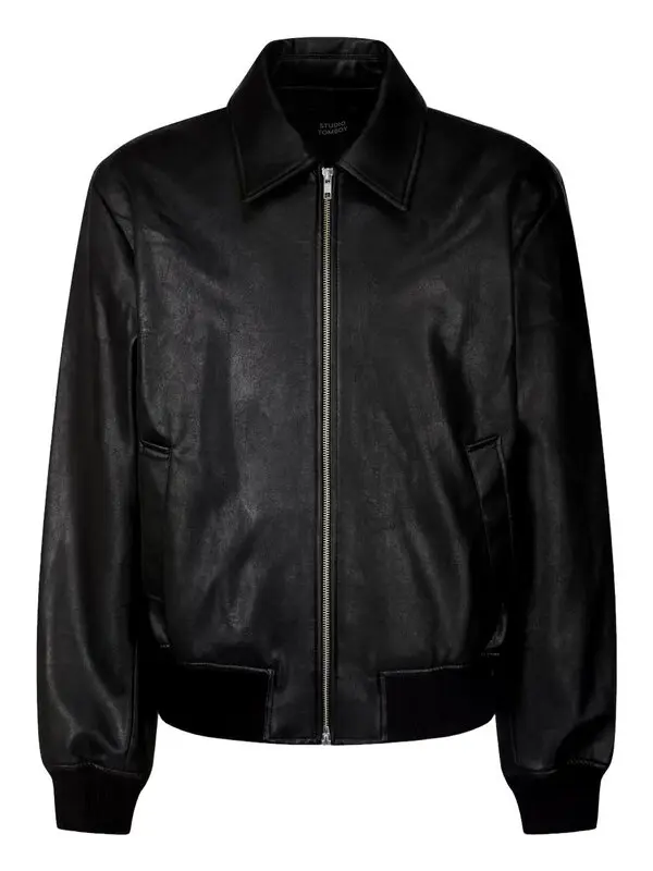 STUDIO TOMBOY Zip-front Jacket With Ribbed Cuffs - Black