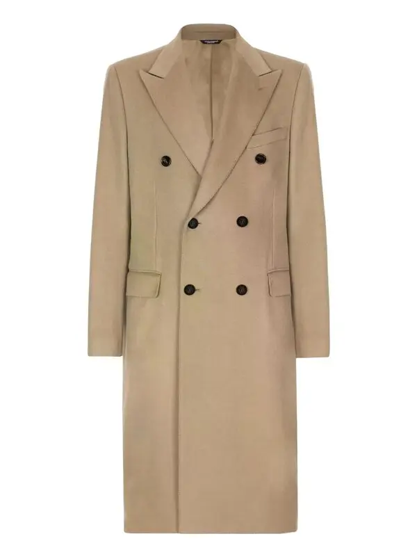Dolce & Gabbana Double-breasted Cashmere Coat - Brown