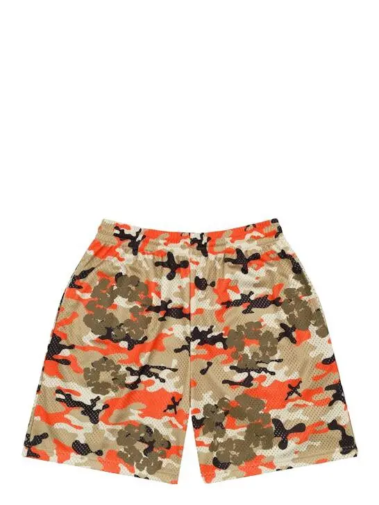 DENIM TEARS Camo Cotton Wreath Mesh Shorts - Brown