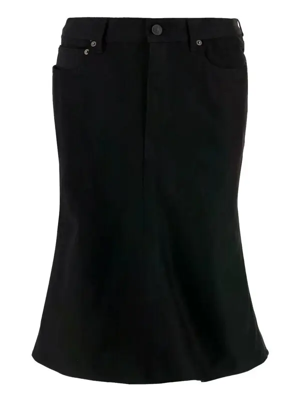 Balenciaga Godet Denim Skirt - Black