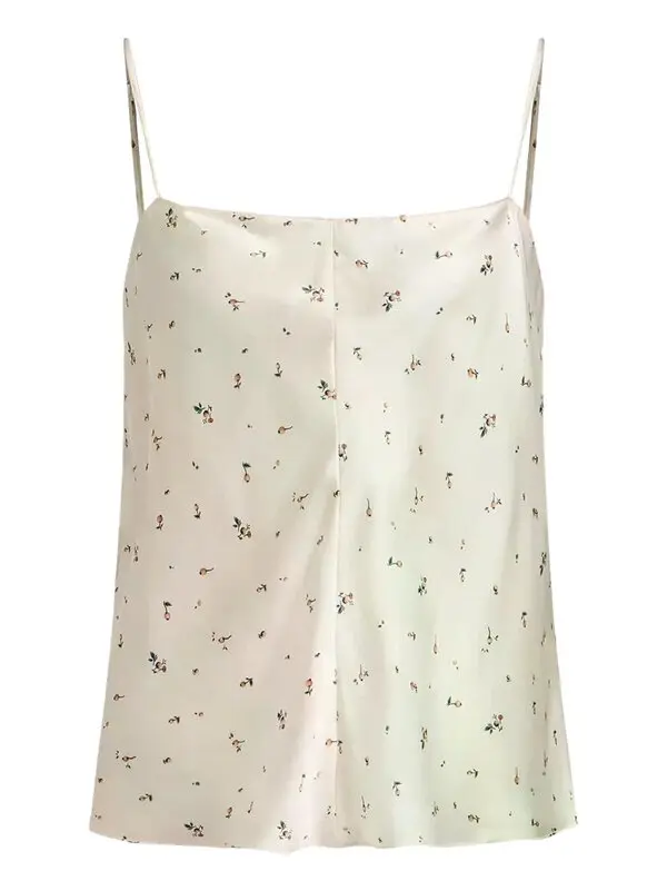 12 STOREEZ Floral-print Silk Top - White
