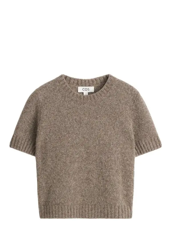 Cos Knitted Alpaca-blend T-shirt - Beige