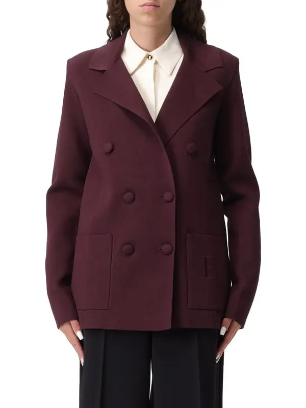 Elisabetta Franchi Double-breasted Jacket - Wine