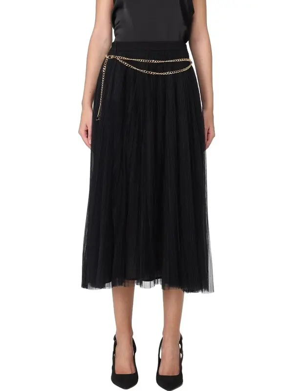 Elisabetta Franchi Pleated Tulle Skirt - Black