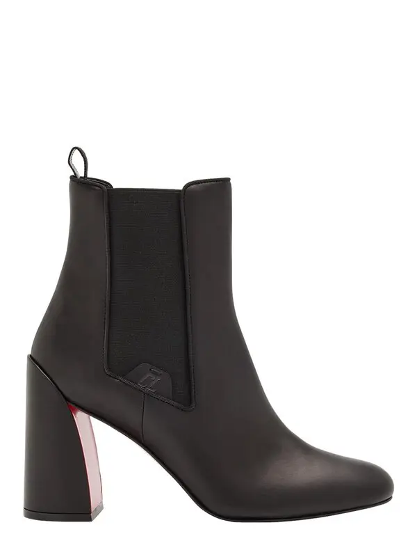 CHRISTIAN LOUBOUTIN 85mm Turelastic Leather Ankle Boots - Black