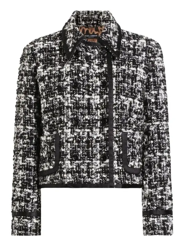 Dolce & Gabbana Tweed Wool-blend Jacket - Grey